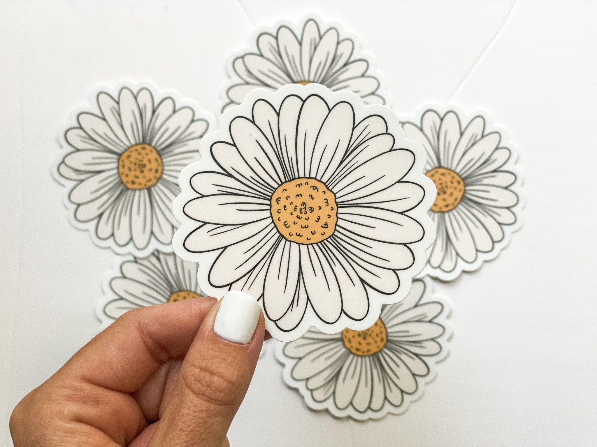 Daisy Flower Stickers Flower Stickers Die-cut Sticker - Etsy