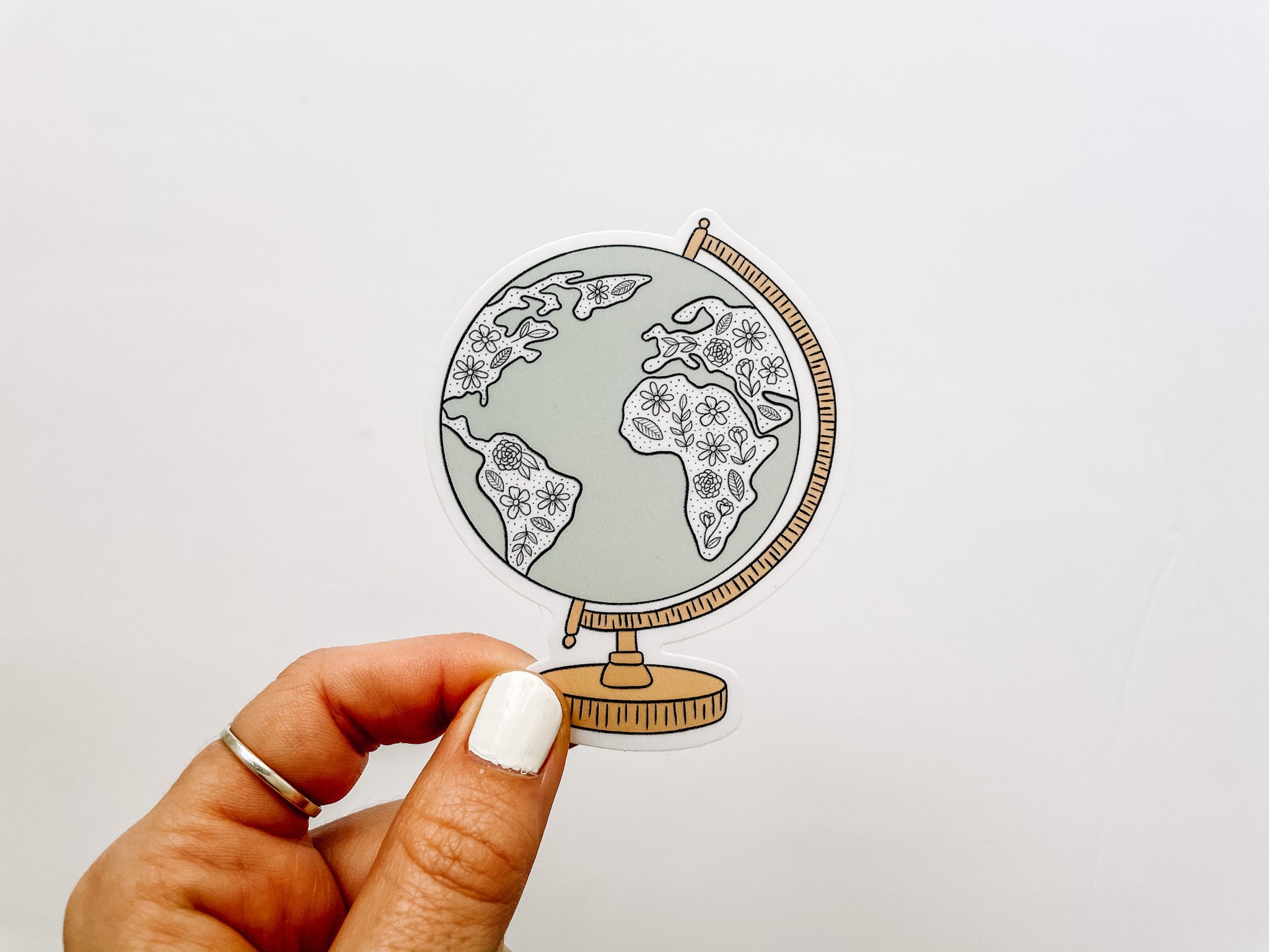 Globe Stickers Travel Stickers Aesthetic Stickers | Etsy