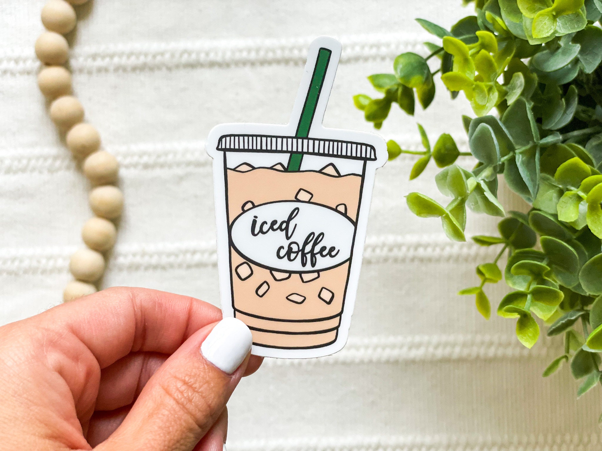 Iced Coffee Sticker Coffee Sticker Die-cut Sticker Iced - Etsy