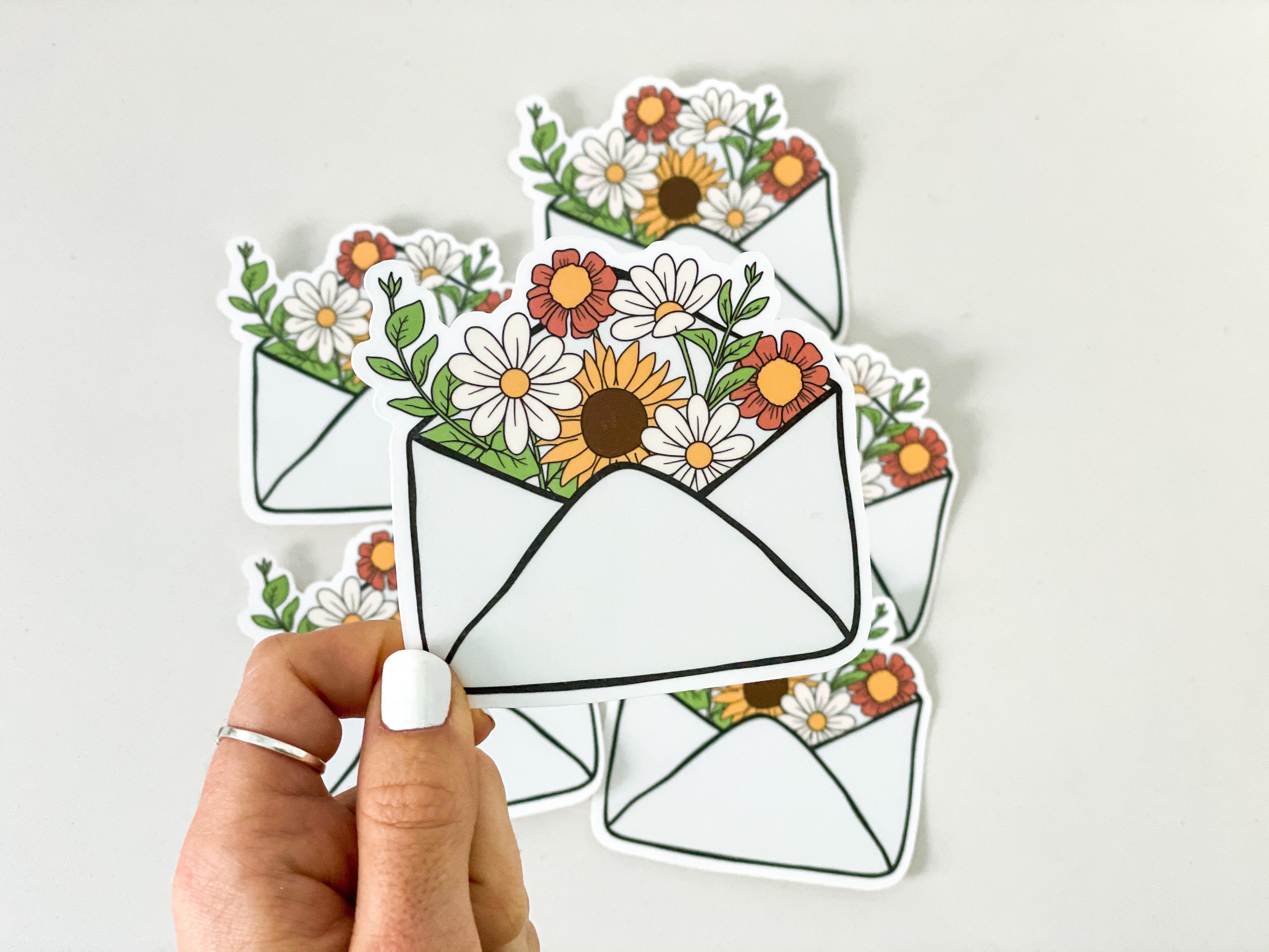 Pegatinas de flores / Sobre de pegatina de flores / Pegatina | Etsy