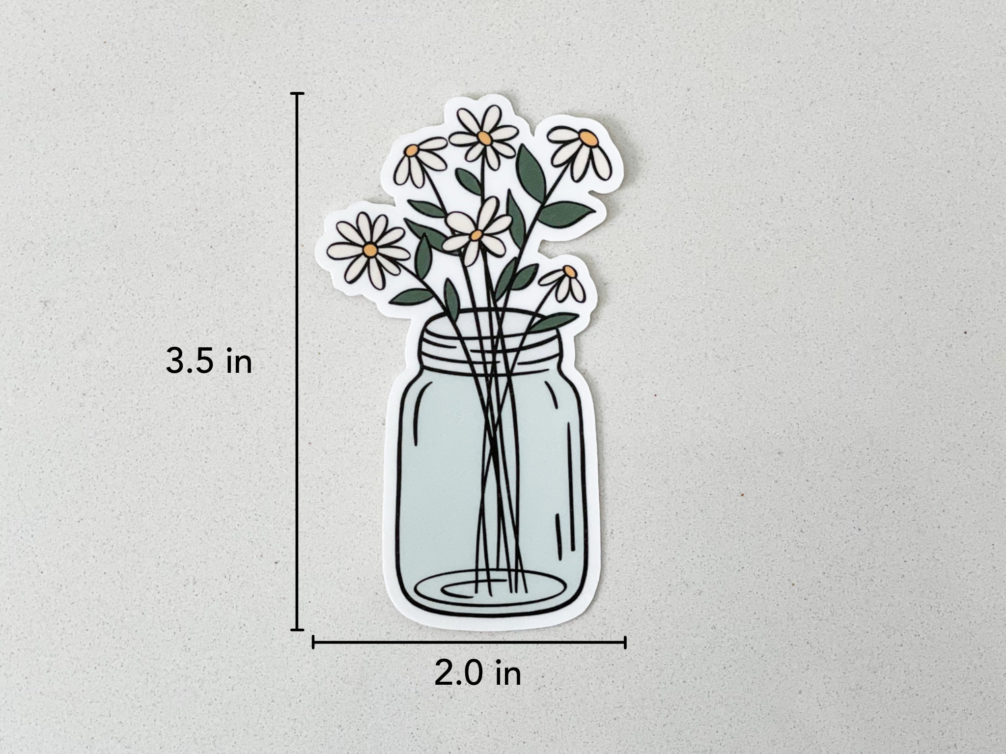 Daisy Mason Jar Sticker Daisy Stickers Die Cut Stickers | Etsy