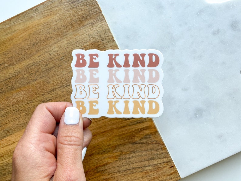 Kindness Stickers Be Kind Sticker Pink Stickers Die Cut - Etsy