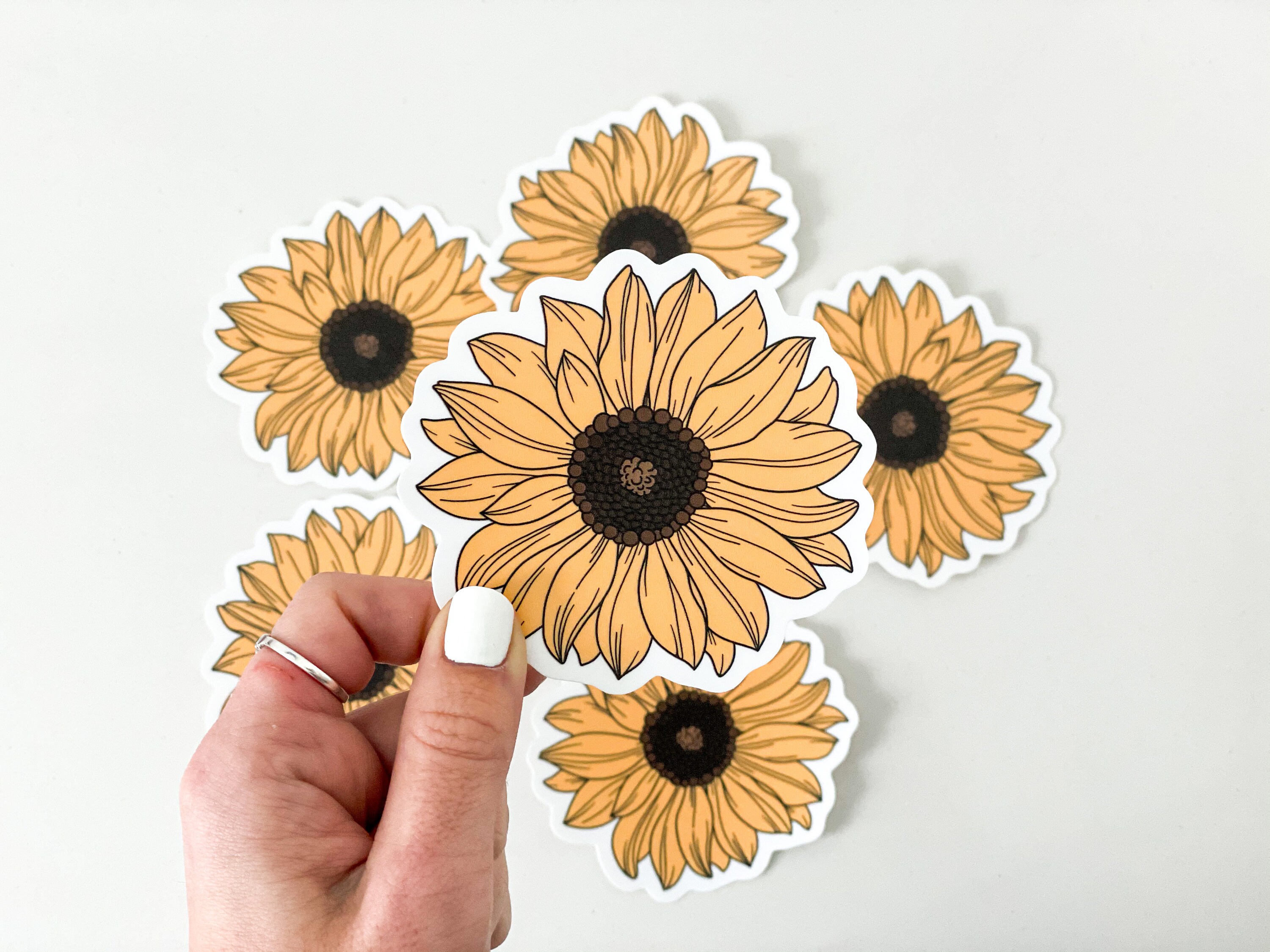 Bumper Stickers Floral Sunflower Decal Paper Stickers, Labels & Tags ...