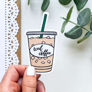 Iced Coffee Sticker | Coffee Sticker | Die-cut Sticker | Iced Coffee ...