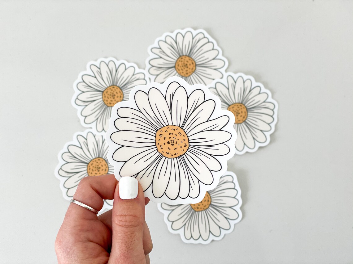 Daisy Flower Stickers Flower Stickers Die-cut Sticker | Etsy
