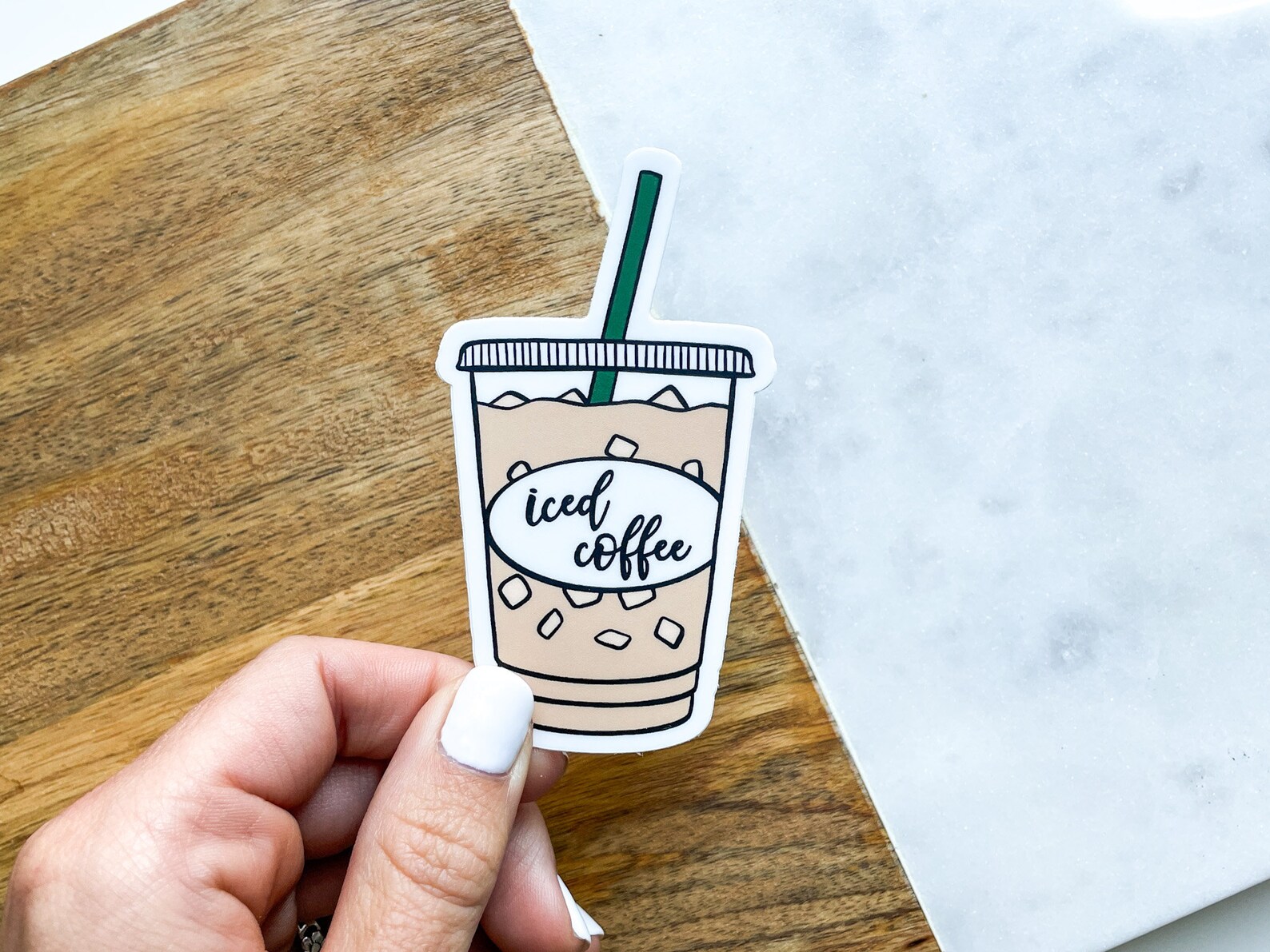 Iced Coffee Sticker Coffee Sticker Die-cut Sticker Iced - Etsy