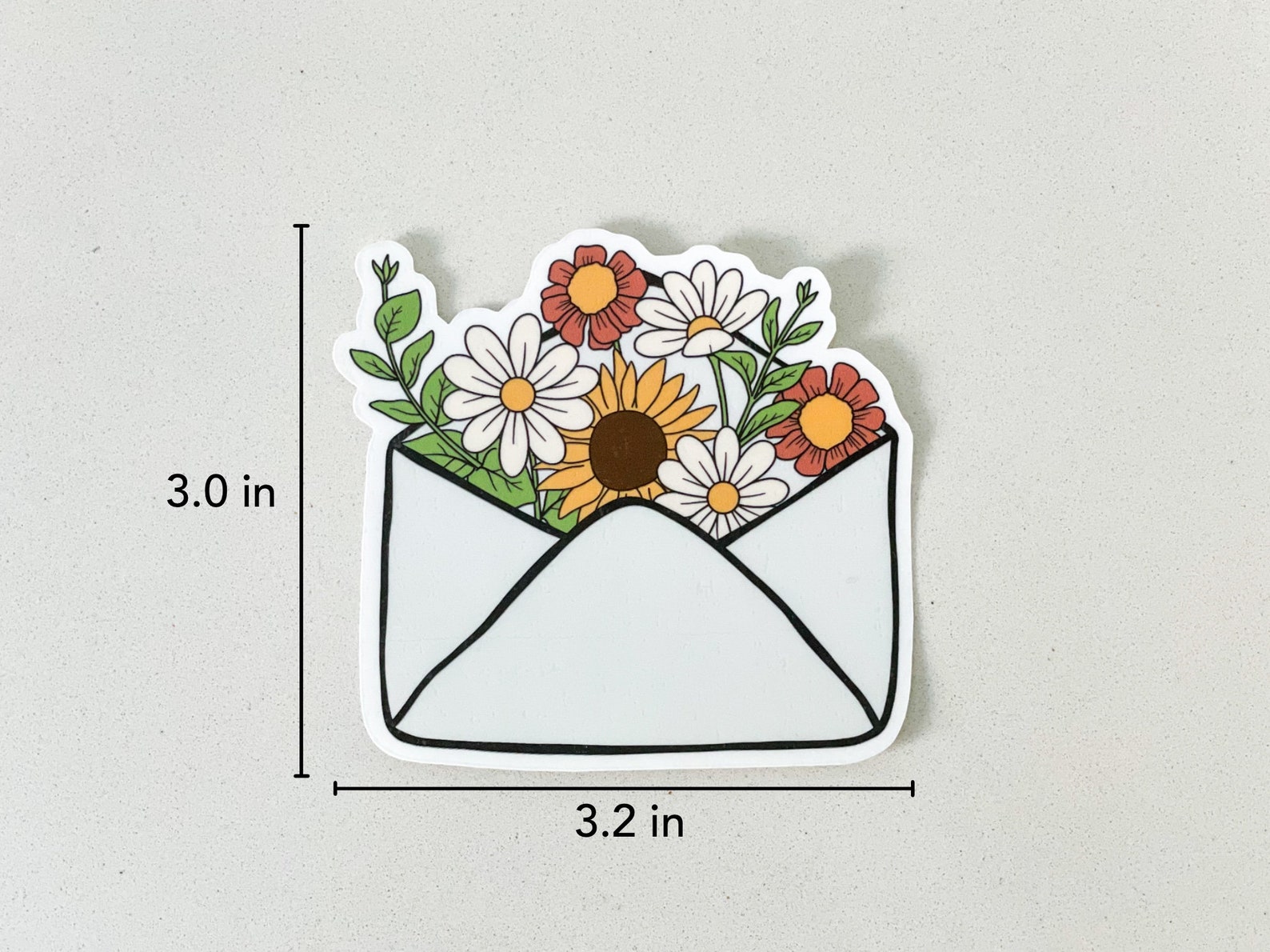 Flower Stickers Envelope of Flower Sticker Illustrated | Etsy