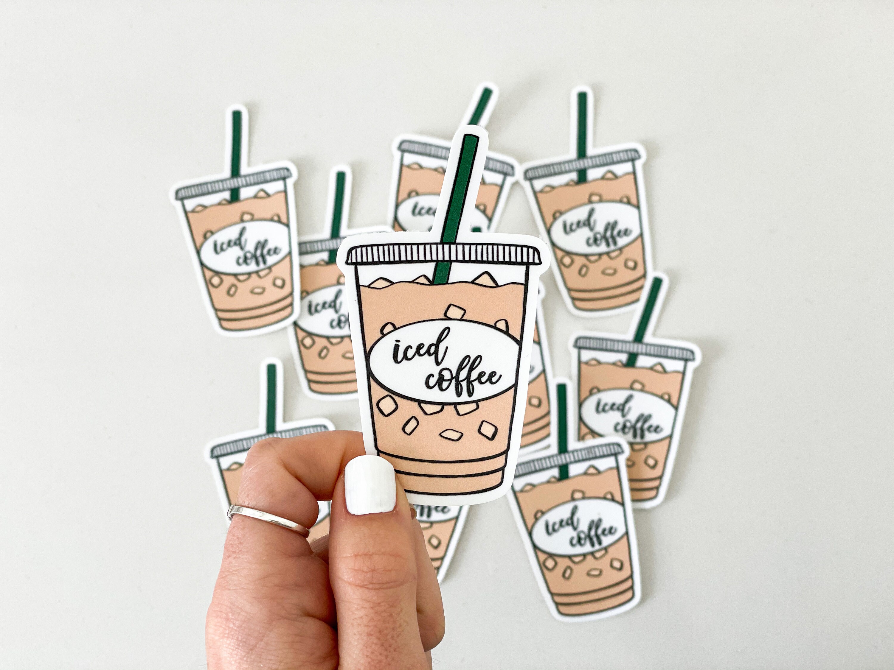 Iced Coffee Sticker Coffee Sticker Die-cut Sticker Iced - Etsy