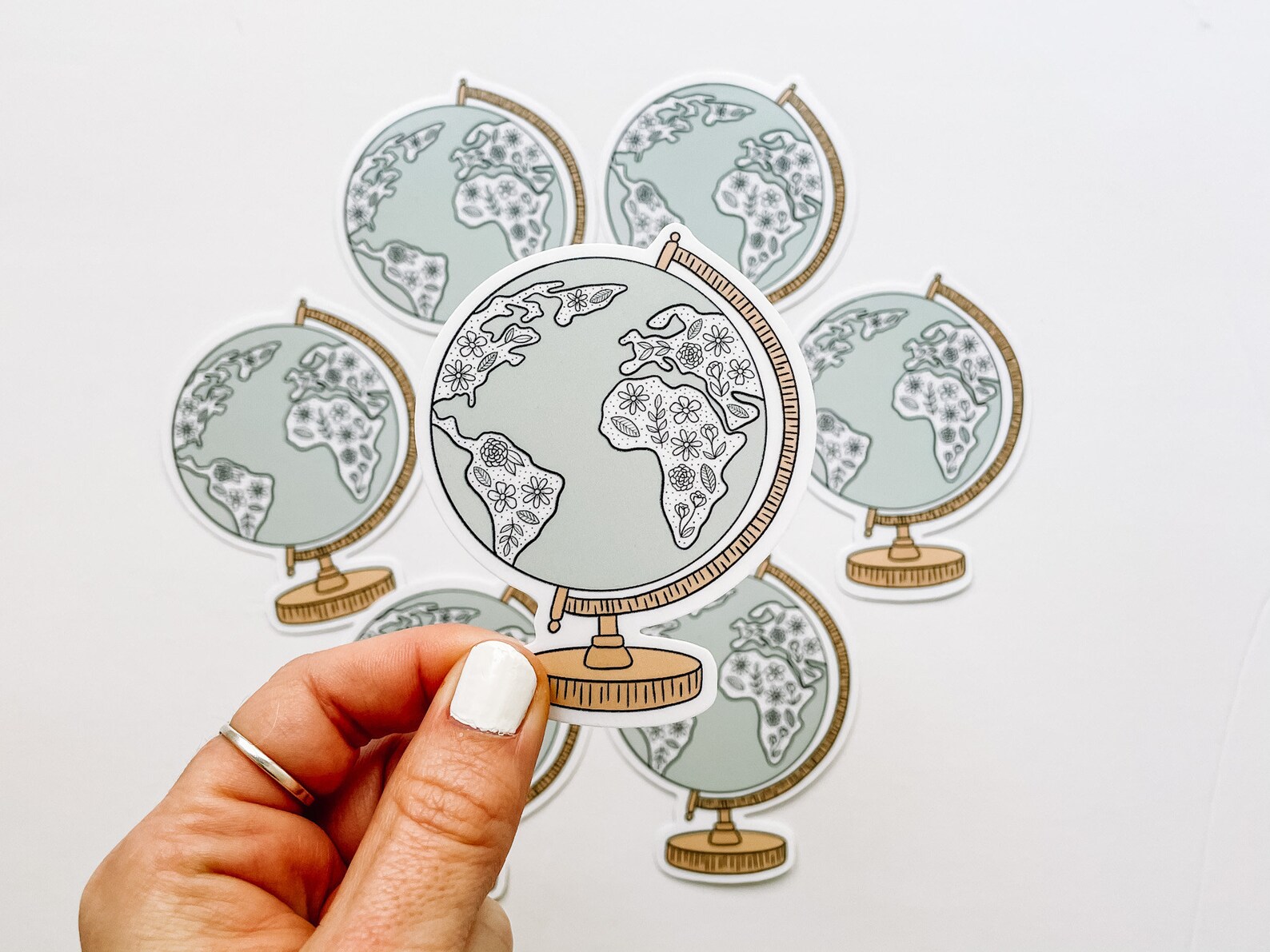 Globe Stickers Travel Stickers Aesthetic Stickers - Etsy