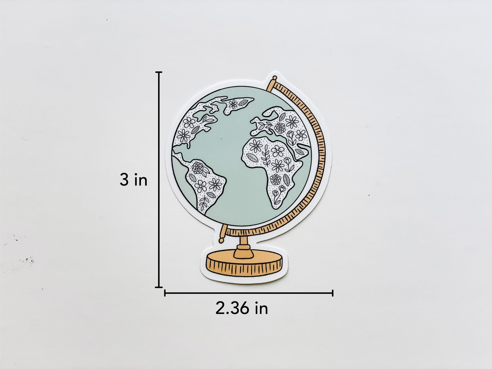 Globe Stickers Travel Stickers Aesthetic Stickers | Etsy