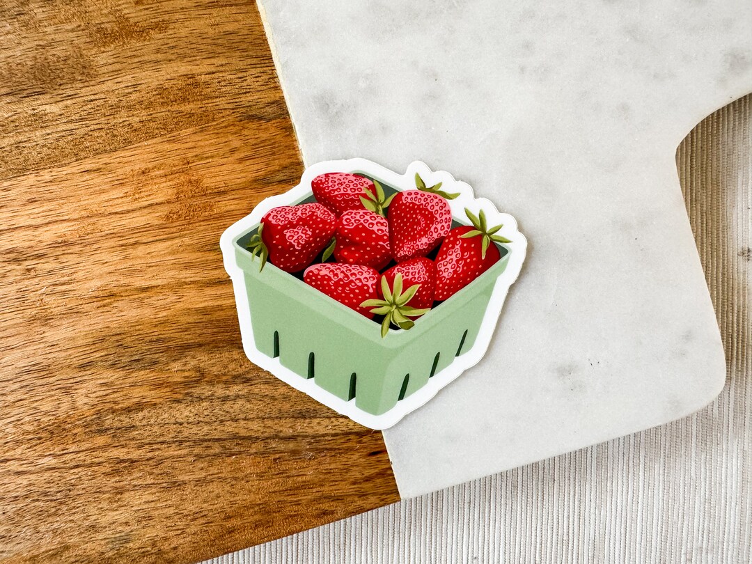 Strawberry Sticker | Hydro Flask Sticker | Gift for Her | Sticker Shop ...