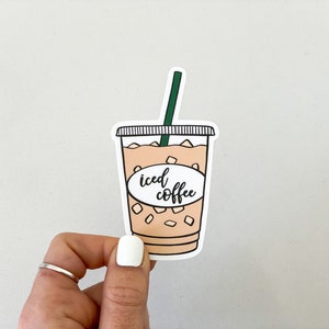 Iced Coffee Sticker Coffee Sticker Die-cut Sticker Iced | Etsy
