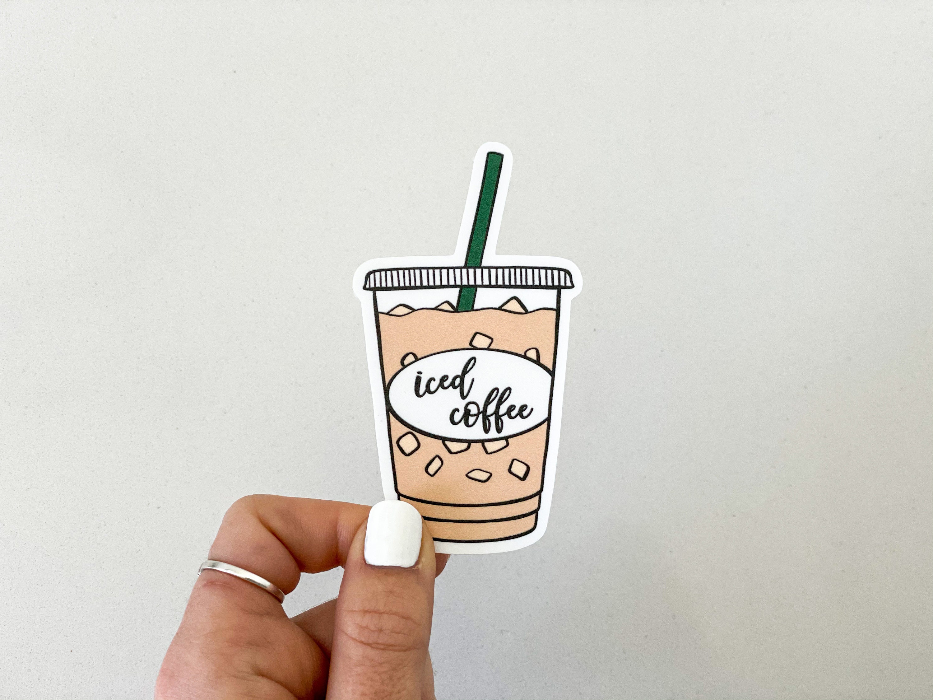 Iced Coffee Sticker Coffee Sticker Die-cut Sticker Iced | Etsy