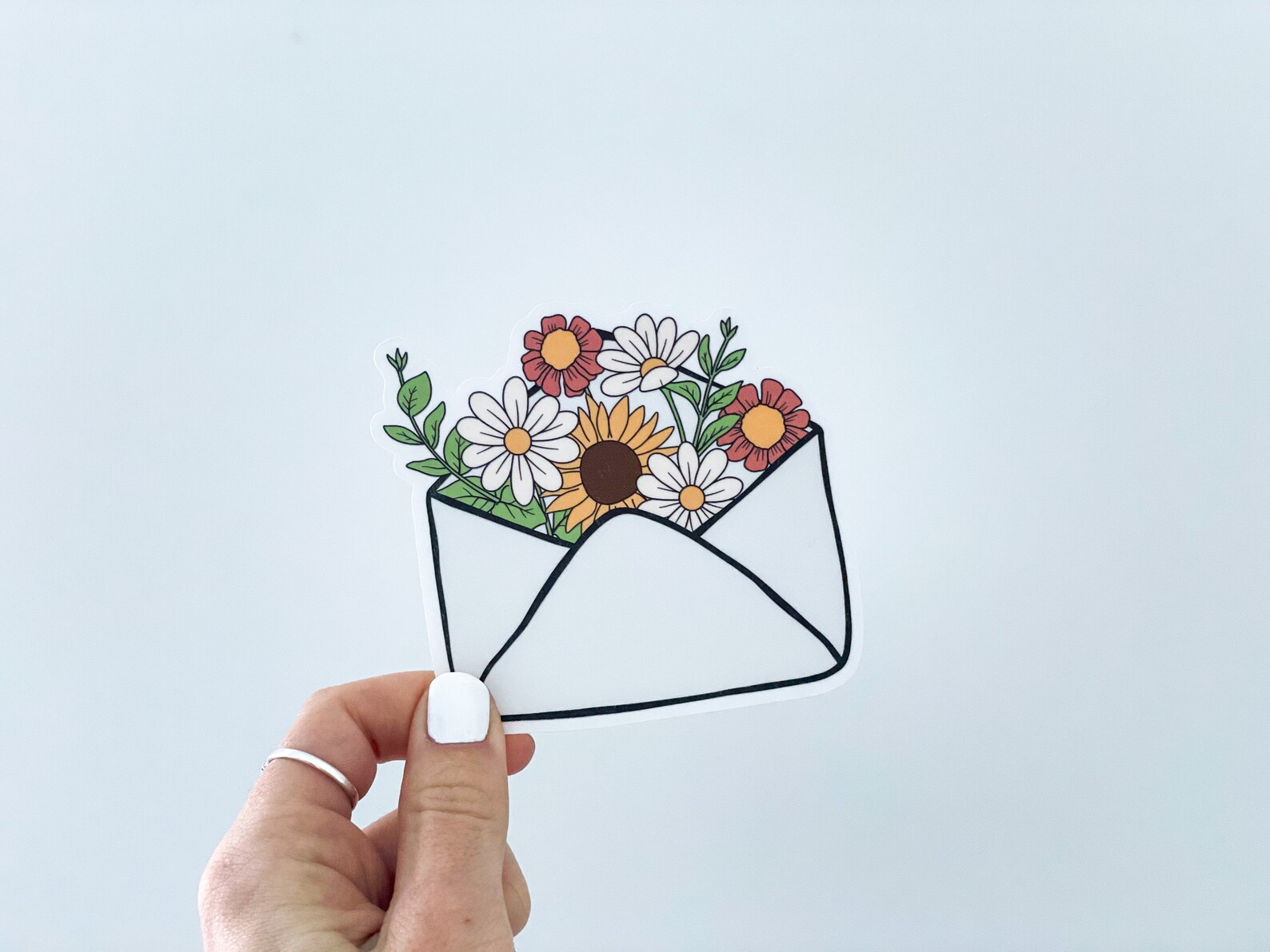 Flower Stickers Envelope of Flower Sticker Illustrated | Etsy