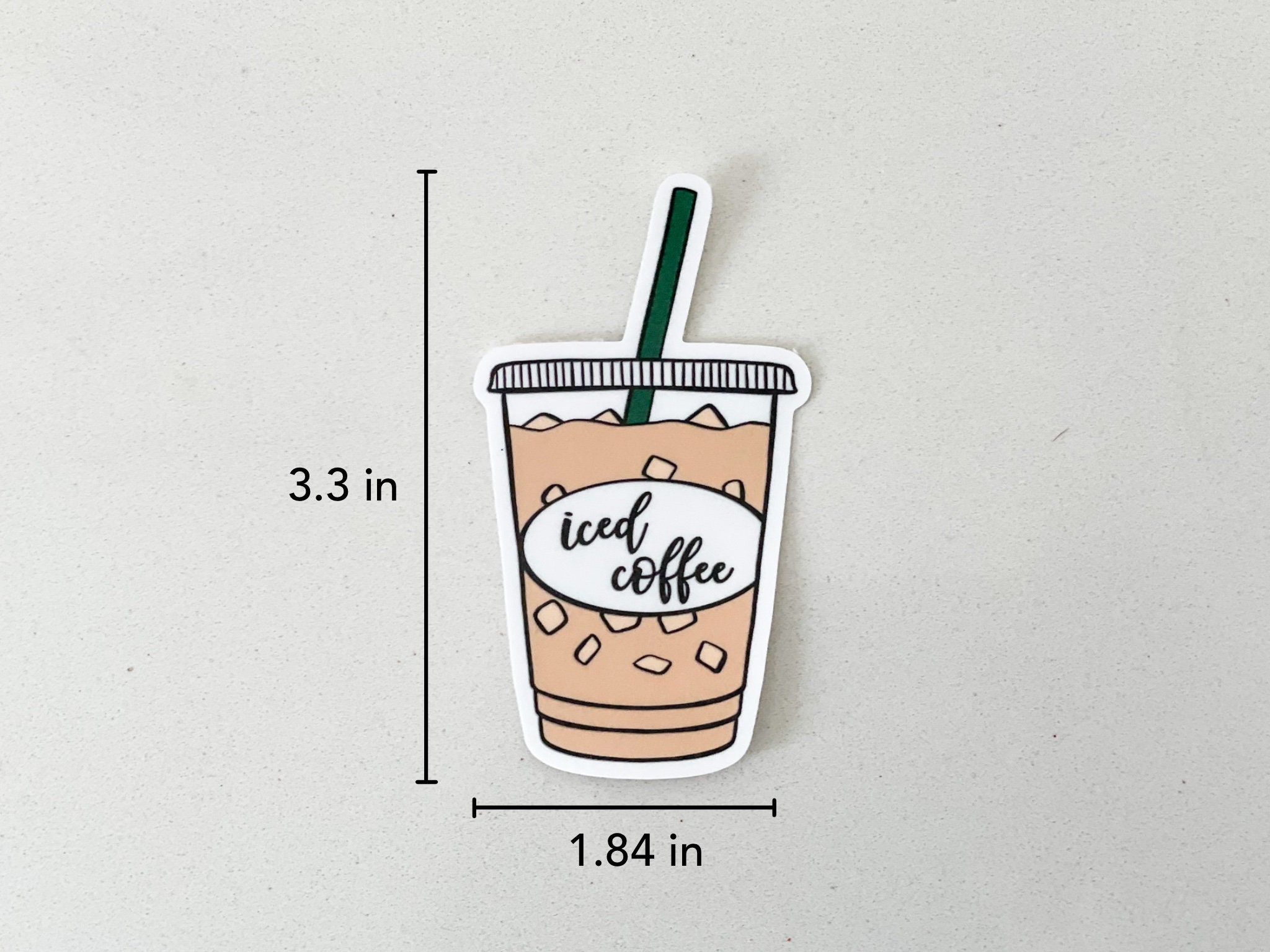 Iced Coffee Sticker Coffee Sticker Die-cut Sticker Iced | Etsy