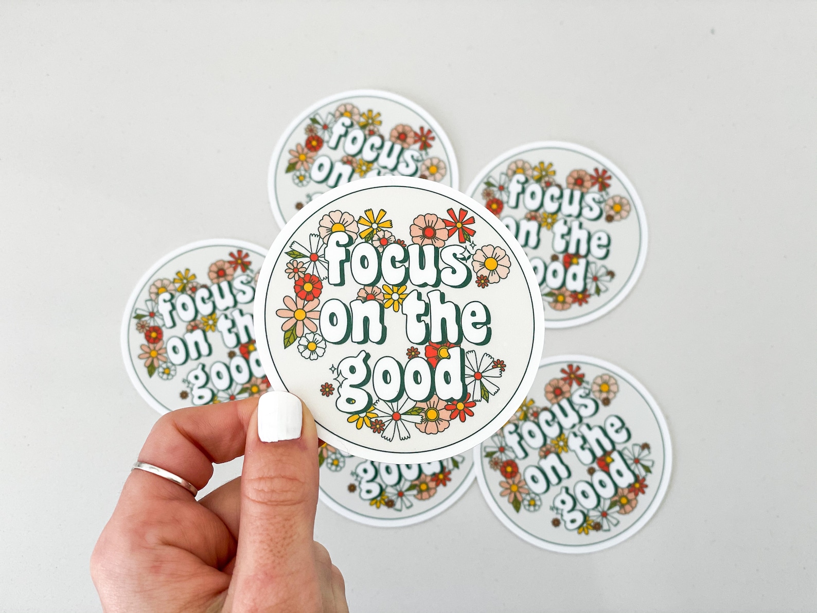 Focus on the Good Sticker Quote Stickers Flower Stickers - Etsy