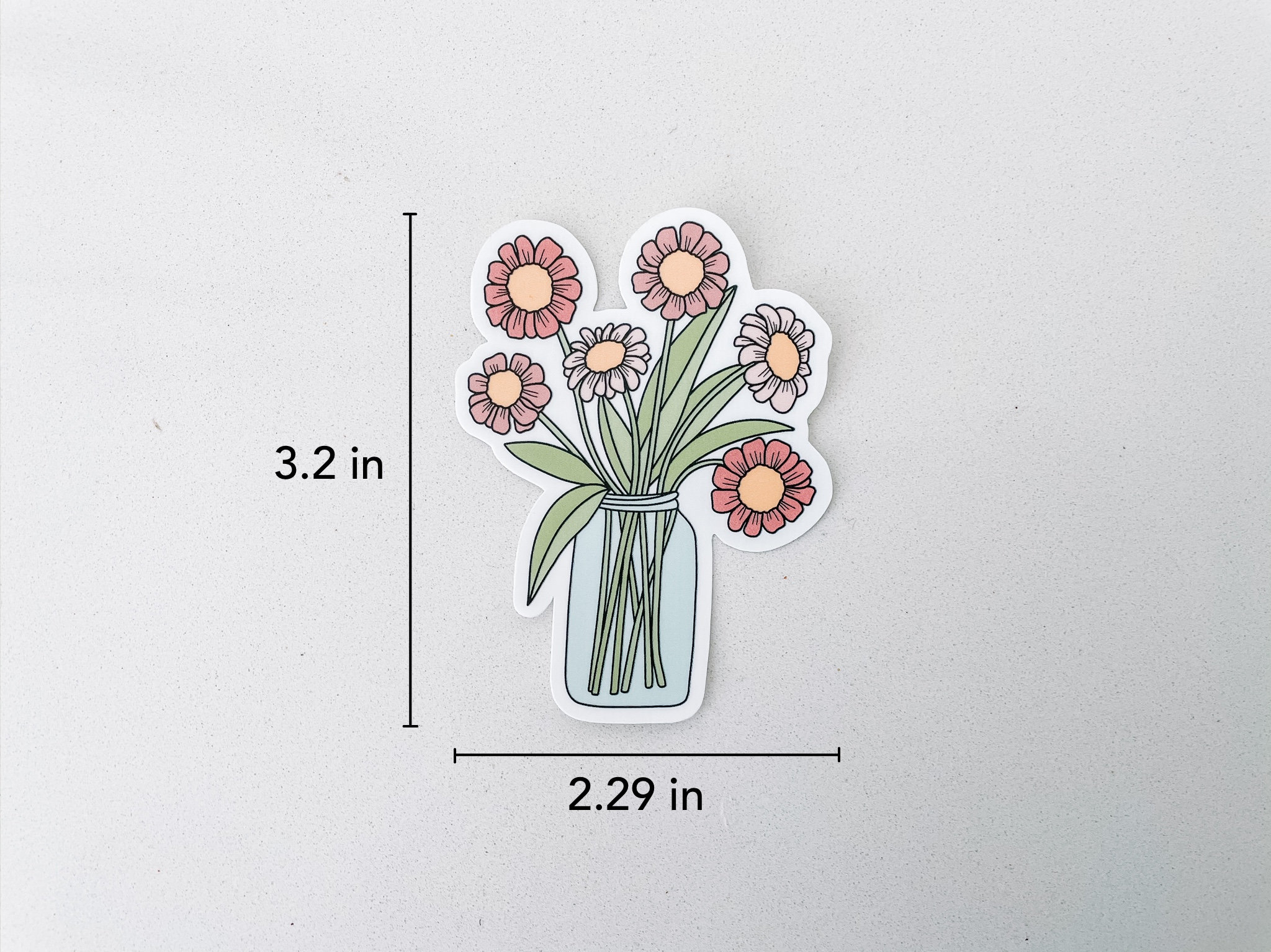 Pink Flower Stickers Pink Flower Bouquet Die Cut Stickers | Etsy