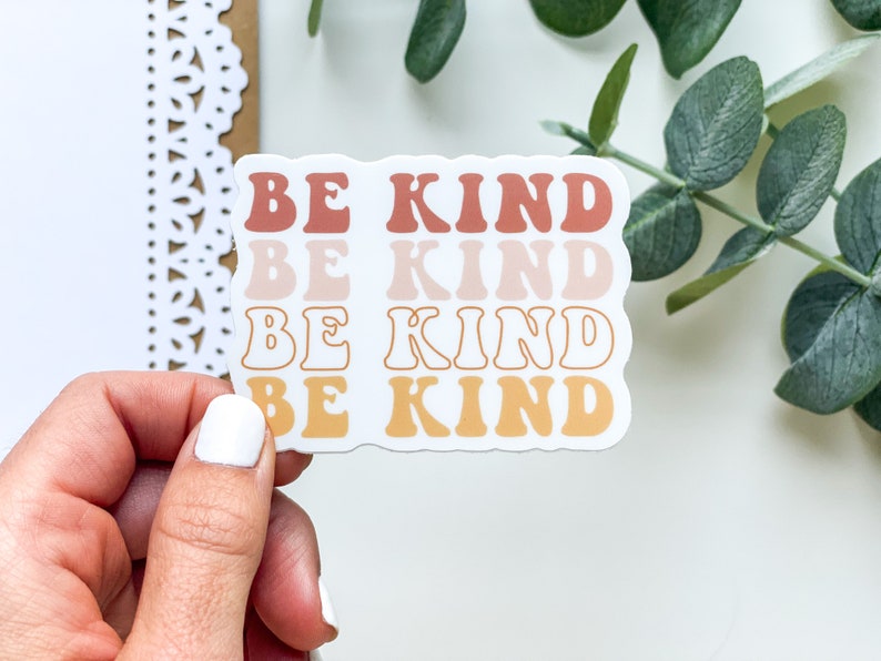 Kindness Stickers Be Kind Sticker Pink Stickers Die Cut - Etsy