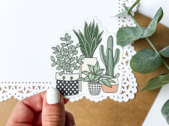 Plant Stickers Plant Mom Gift Sticker Shop Vinyl - Etsy