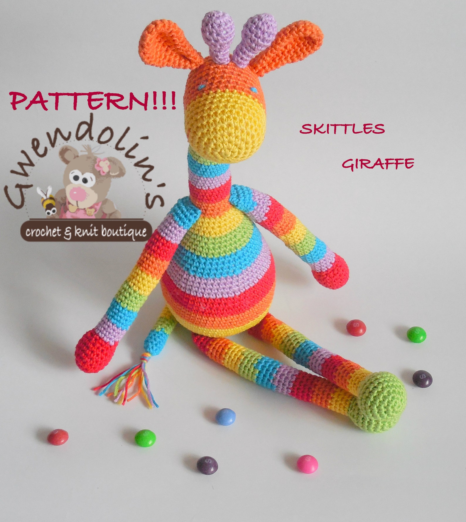SKITTLES GIRAFFE Pdf Pattern/anleitung in German and English Language ...