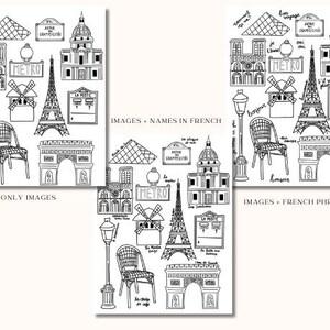 Paris, France Coloring Page: Monuments and Icons for Adults, Teens ...
