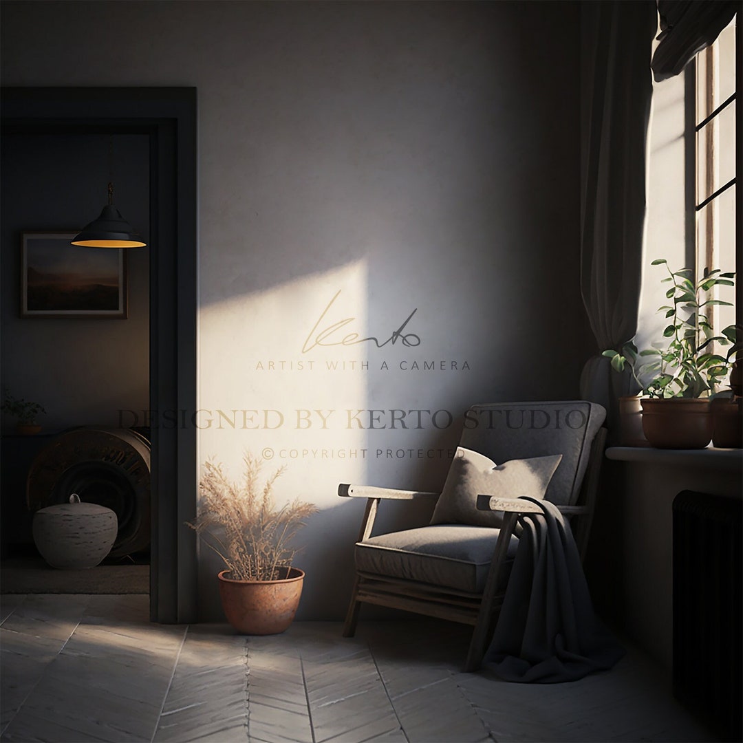 Interior Mockup, Living Room Mock-up, Country Cosy Room Mock-up, Empty ...