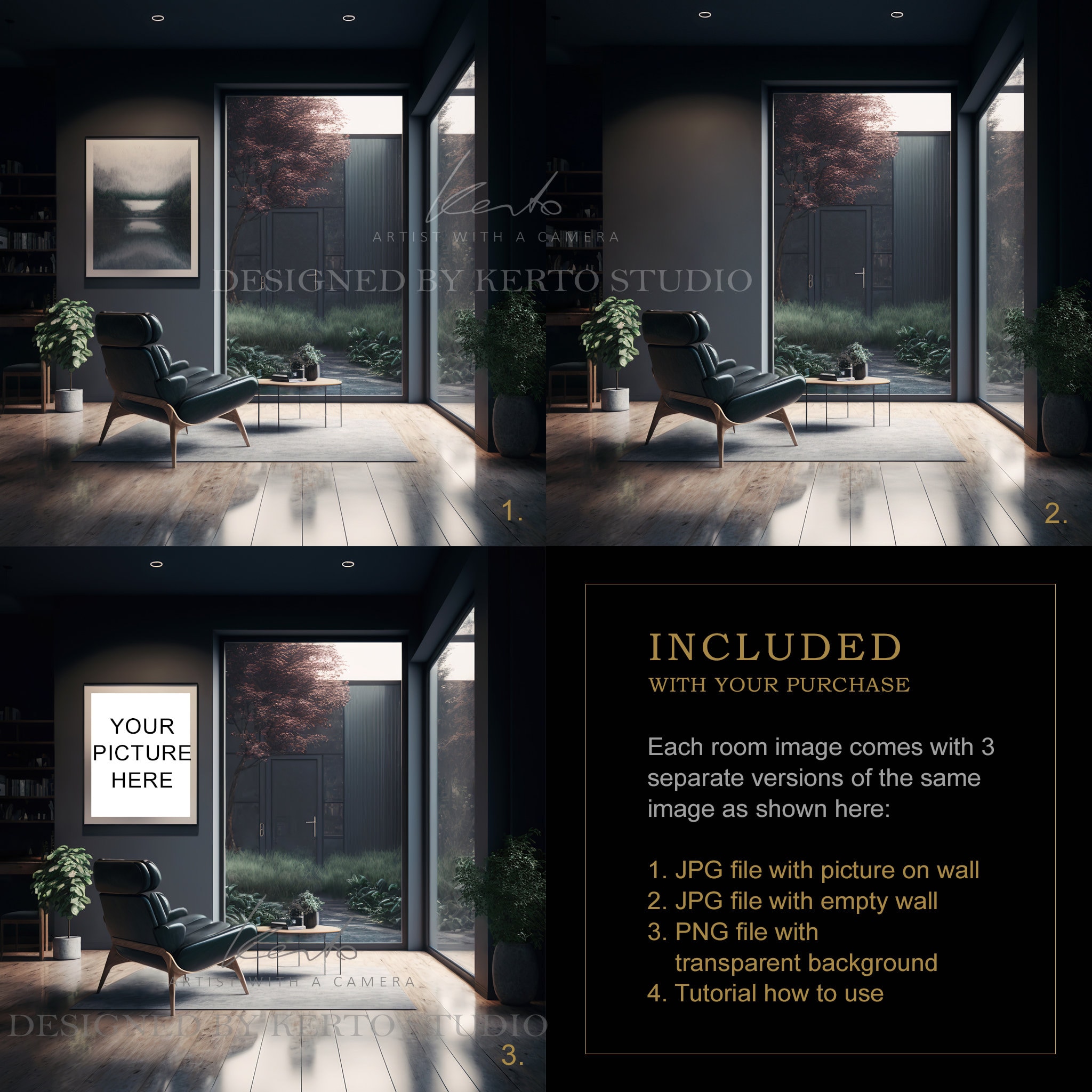 Interior Mockup, Living Room Mock-up, Modern Luxury Room Mock-up, Empty ...
