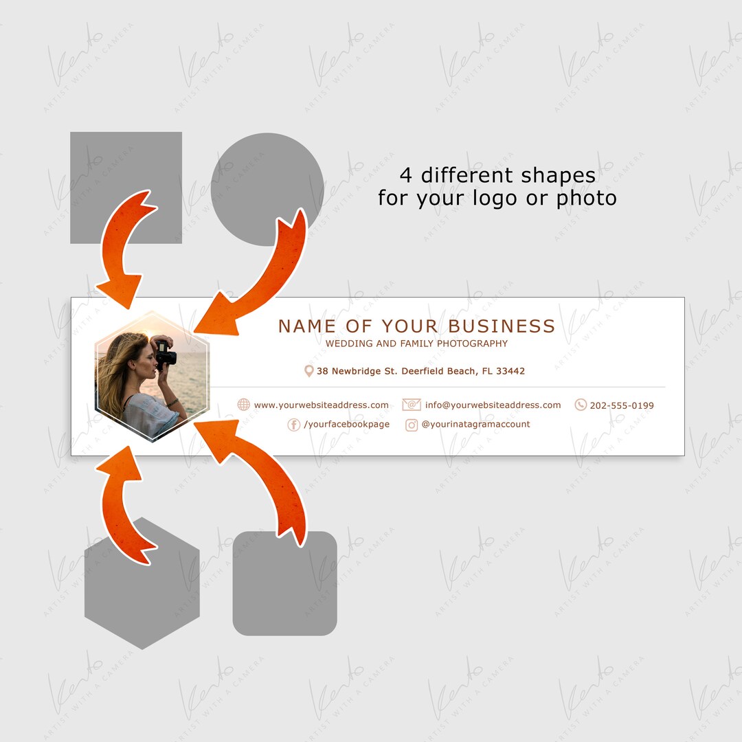 Email Signature Template, Photoshop Template, Photographer Signature ...