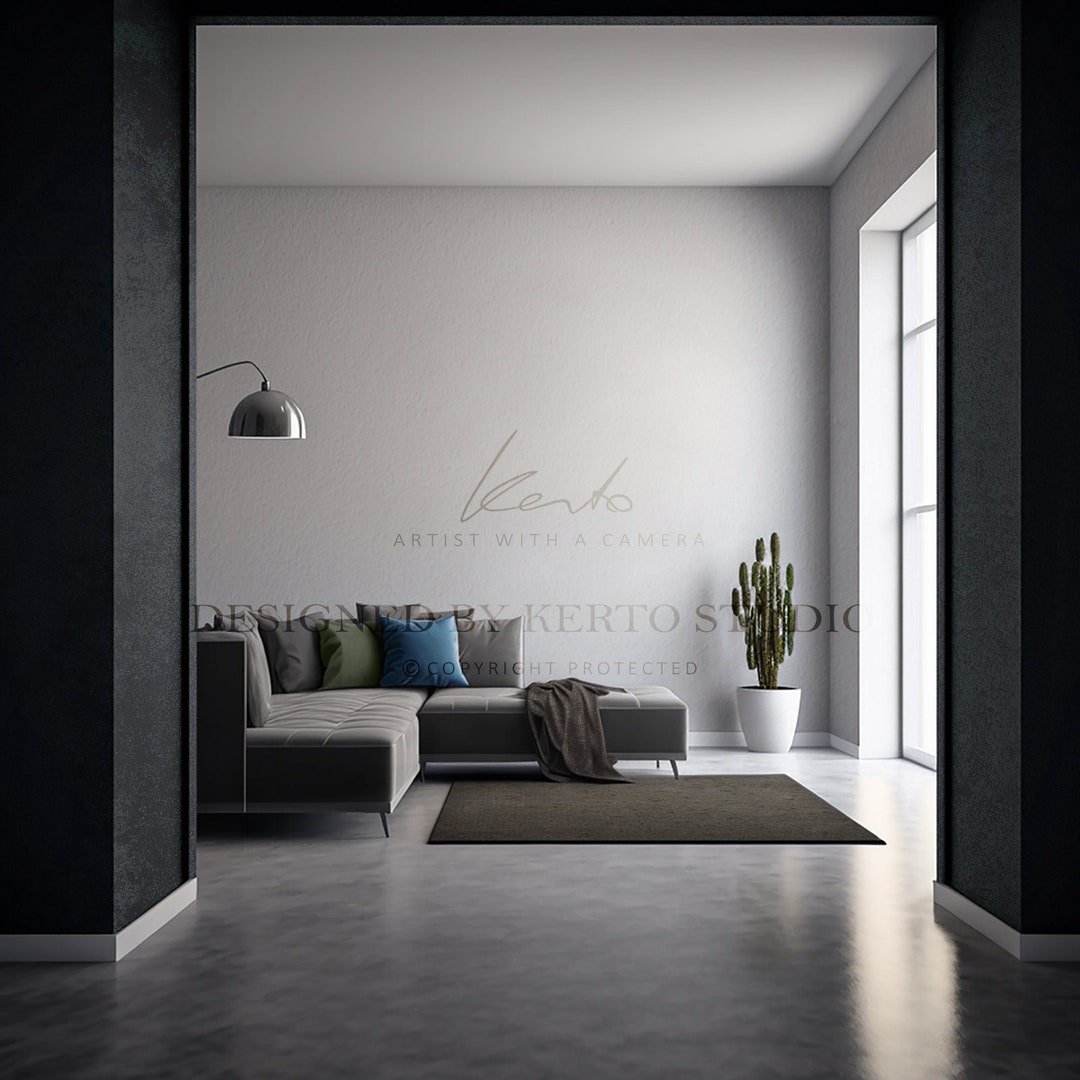 Ultra Modern Minimalist Room Mockup, Empty Living Room Mock-up, Modern ...