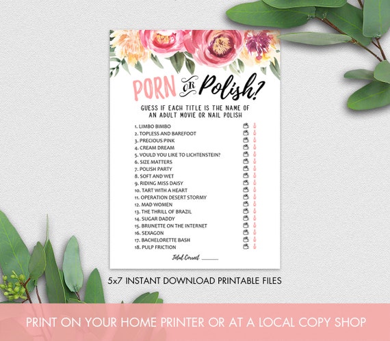Paper & Party Supplies Bridal Shower Mad Libs Game Printable 5x7 ...