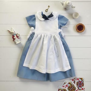 Alice in Wonderland Inspired Dress Set: Vintage Blue Dress & Pinafore ...