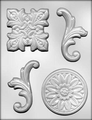 Baroque Molds Set of 4 Molds for Fondant Gum Paste Clay | Etsy