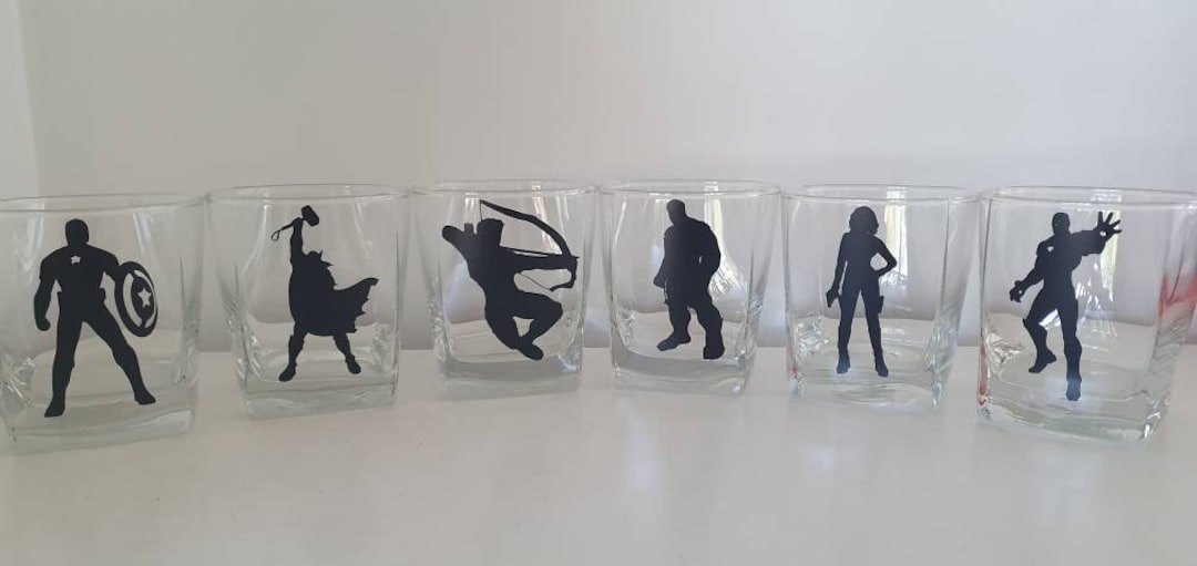 Avengers Glasses Superhero Marvel Whisky Glass - Etsy