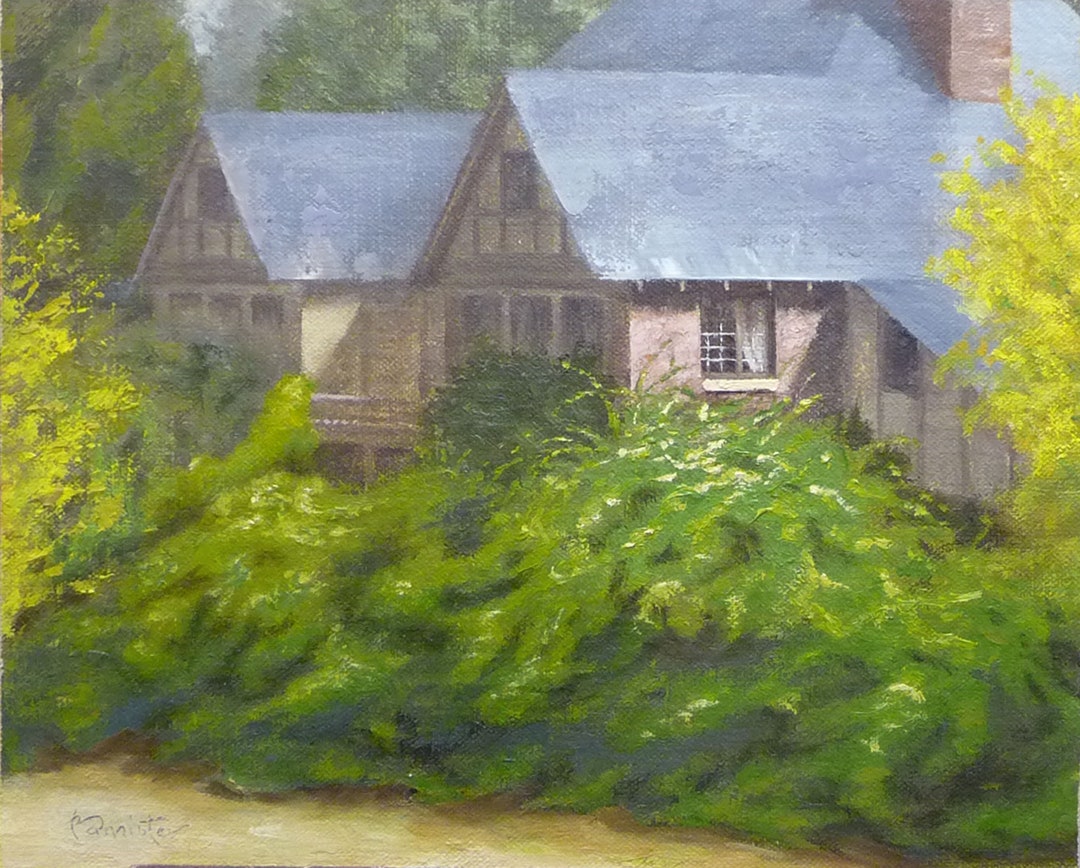 Original Oil Painting: Spring Landscape With Leaded Glass Window (8x10 ...