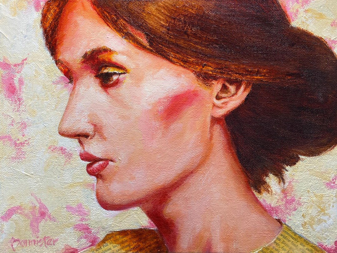 Virginia Woolf Portrait, Original Fine Art Painting, Acrylic on Canvas ...