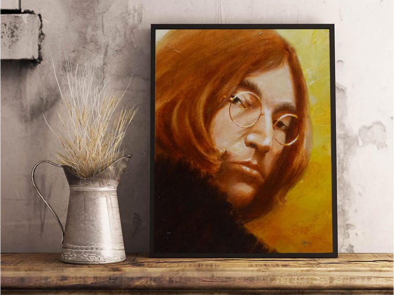 John Lennon Portrait, Oil Painting on Panel (8x10 Inches), Original ...