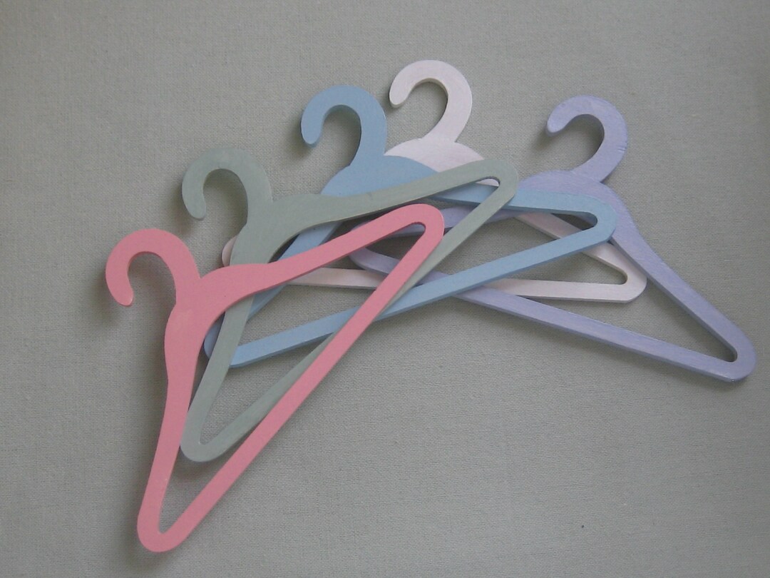 Doll's Hand Painted Wooden Hangers in Pastel Colours - Etsy