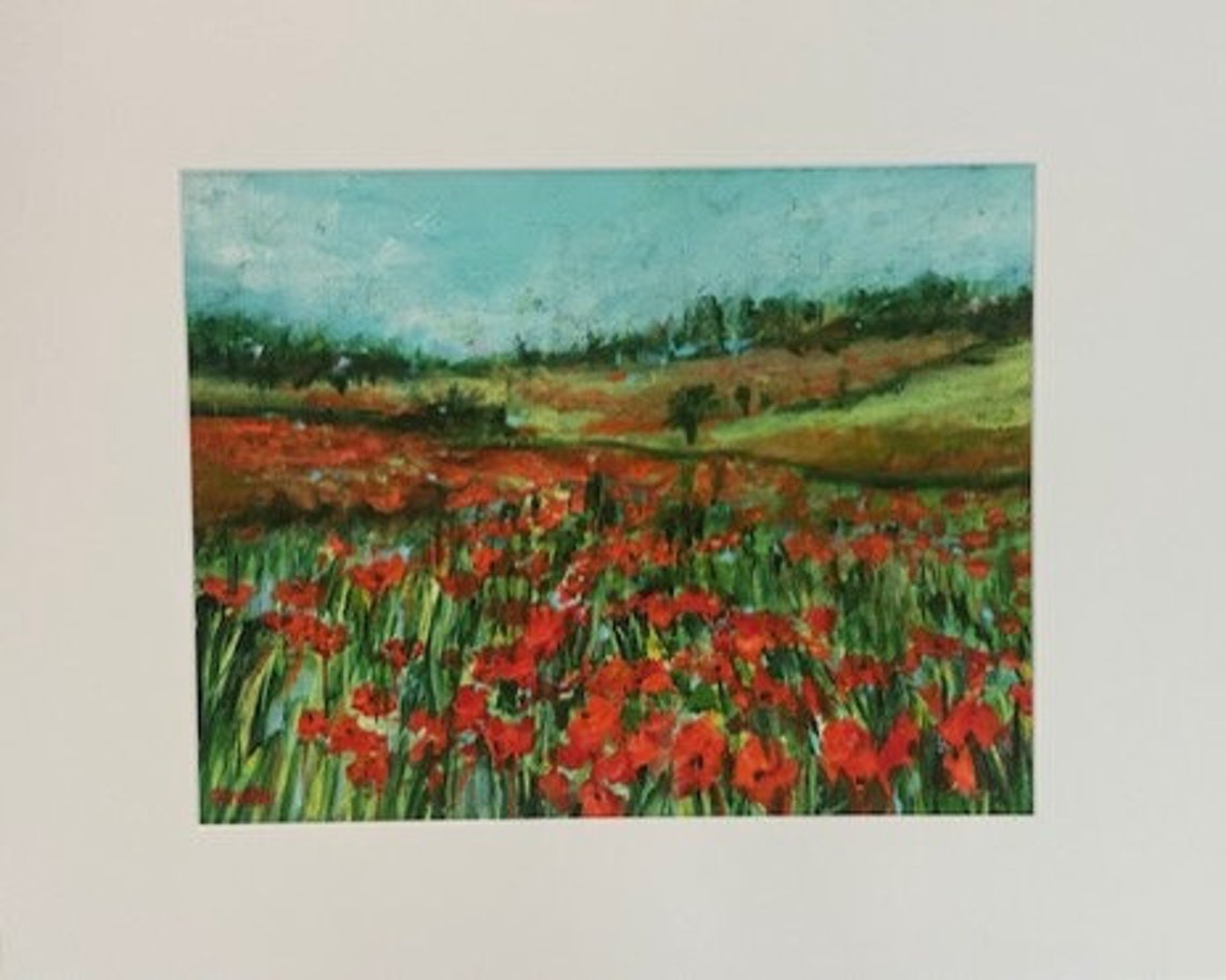 Poppy Fields Print Image 10x14 and Includes 16x20 White Mat - Etsy