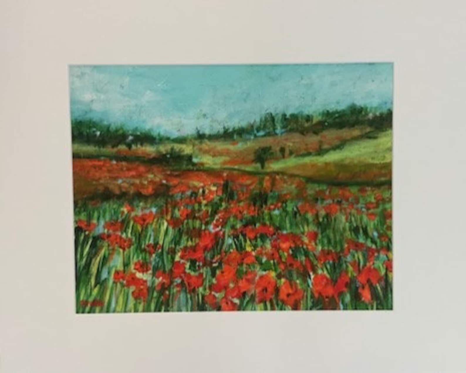 Poppy Fields Print Image 10x14 and Includes 16x20 White Mat - Etsy