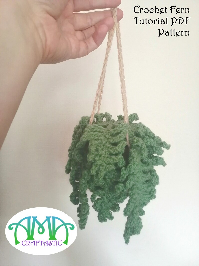 PDF Crochet Pattern Fern Plant - Potted Plant or Hanging Ball ...