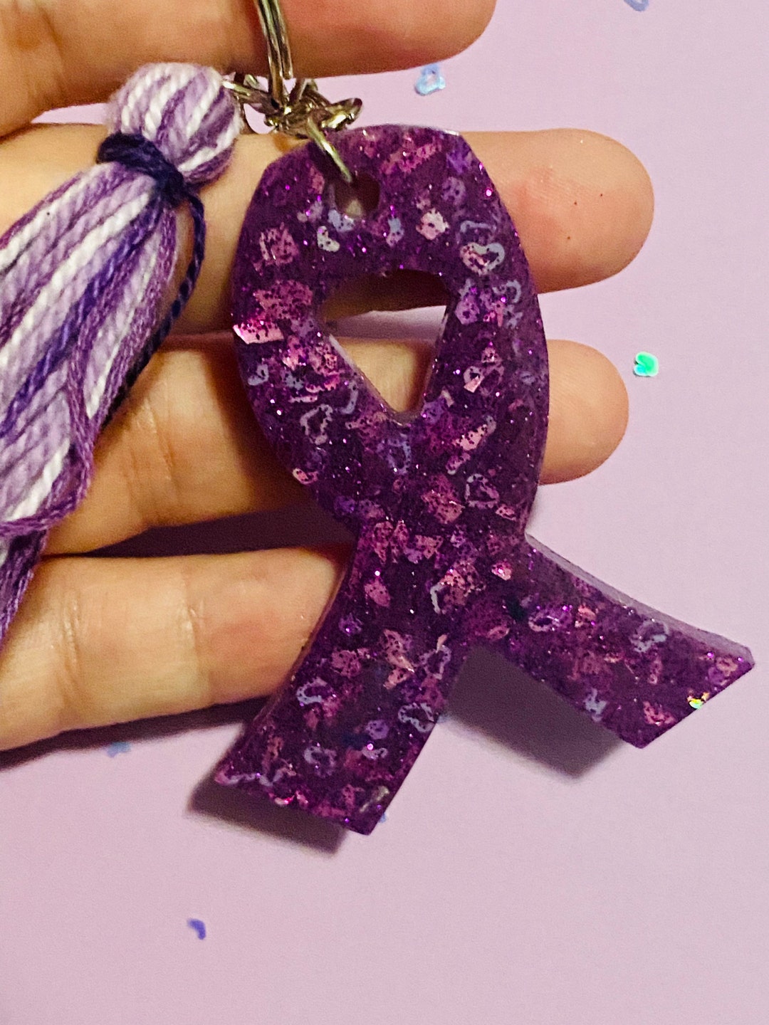 Premature Birth Awareness Ribbon Resin Keychain - Etsy