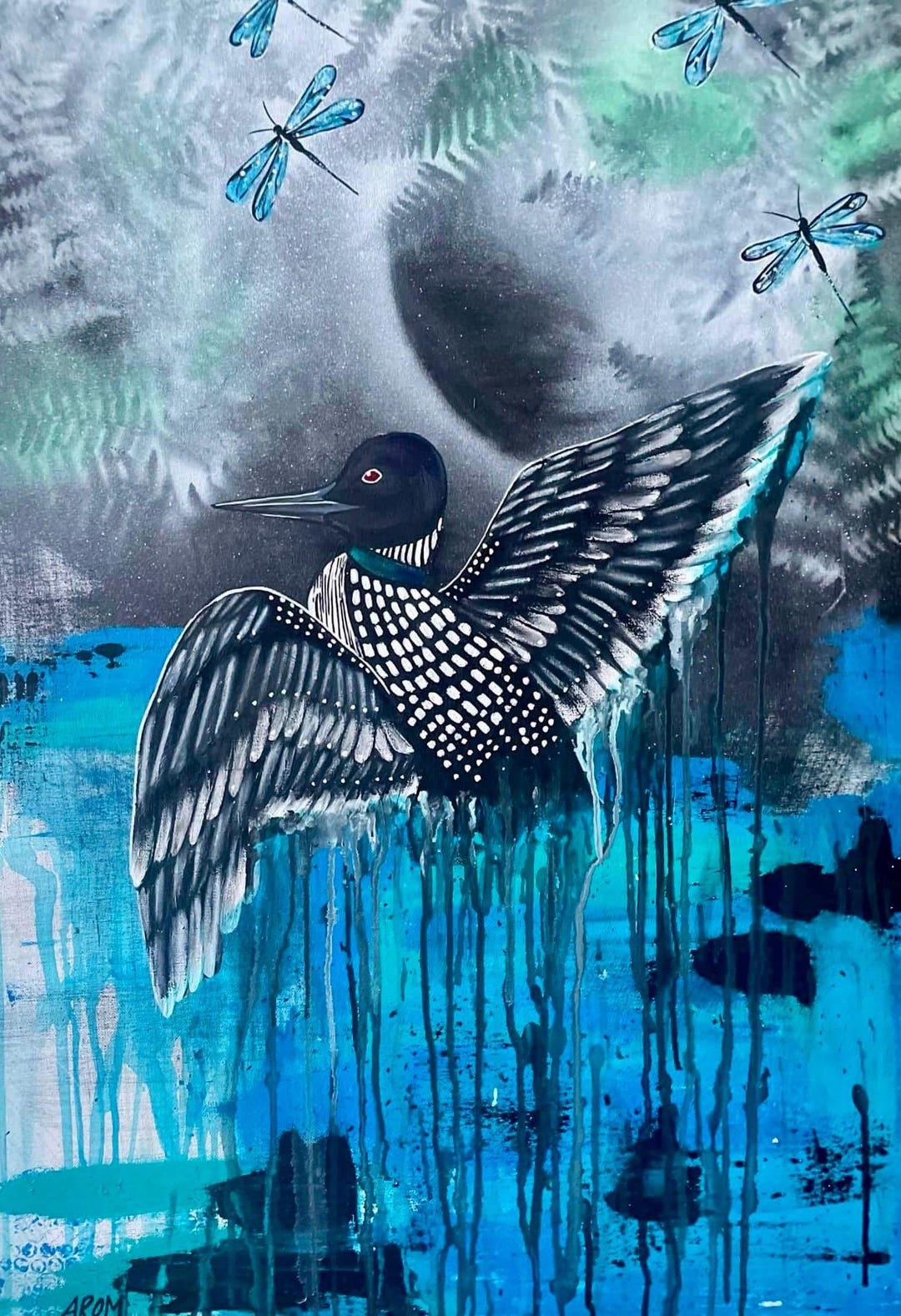 Loon Night PRINT - Etsy