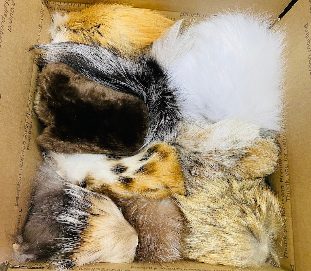 Real Scrap Tanned Fur - Bobcat, Lynx, Silver Fox, Sheared Beaver ...
