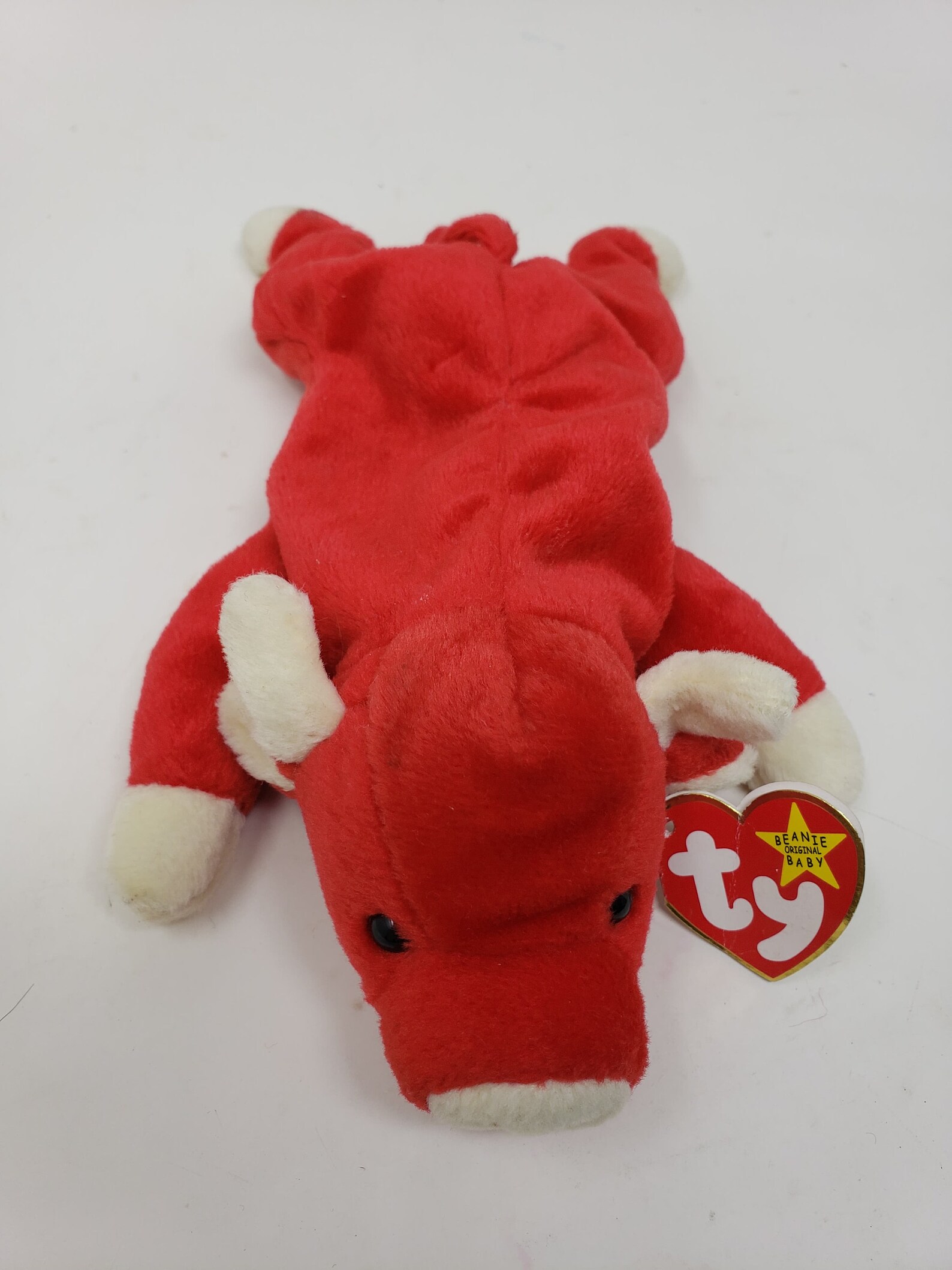 Snort the Red Bull TY Beanie Original Baby 4th Gen Heart Tag Stuff Toy ...