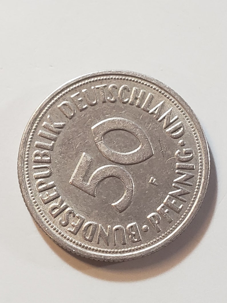 Vintage 50 Pfennig German Coins: 1949-1950, Bank Deutscher Lander, Lot ...