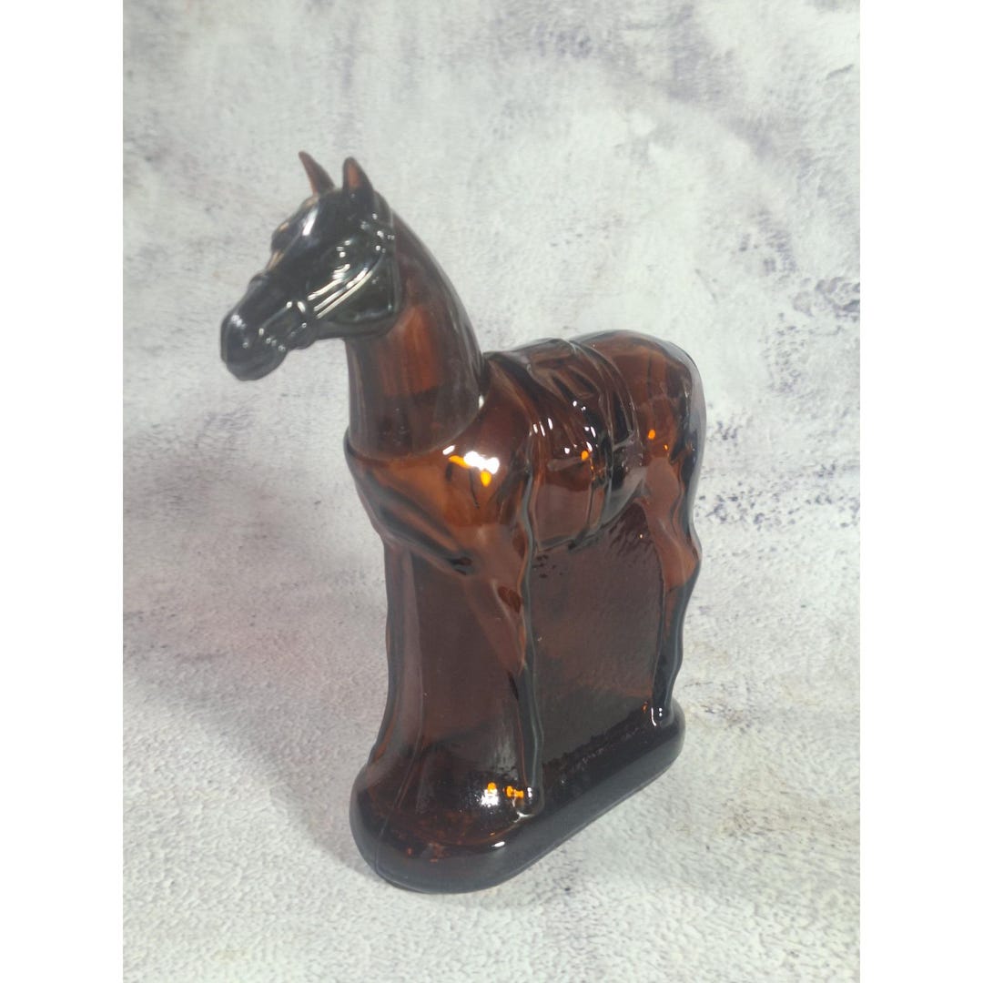 Vintage Avon Horse-shaped Amber Glass Aftershave Bottle Collectible ...