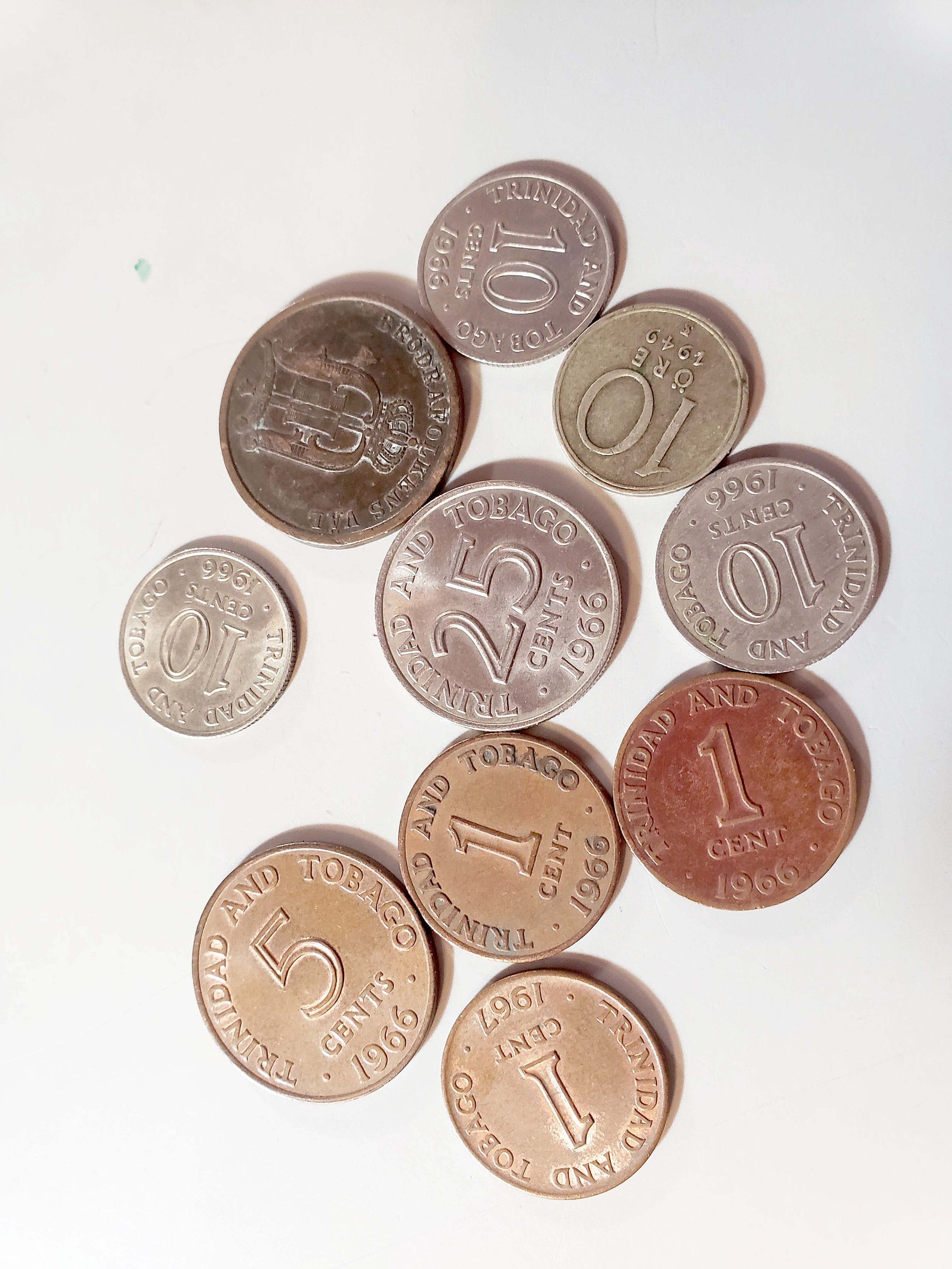 Mixed Lot of 10 Old Foreign Coins, 10 Ore 1949 Sweden, 2 Ore 1898, 1-5 ...