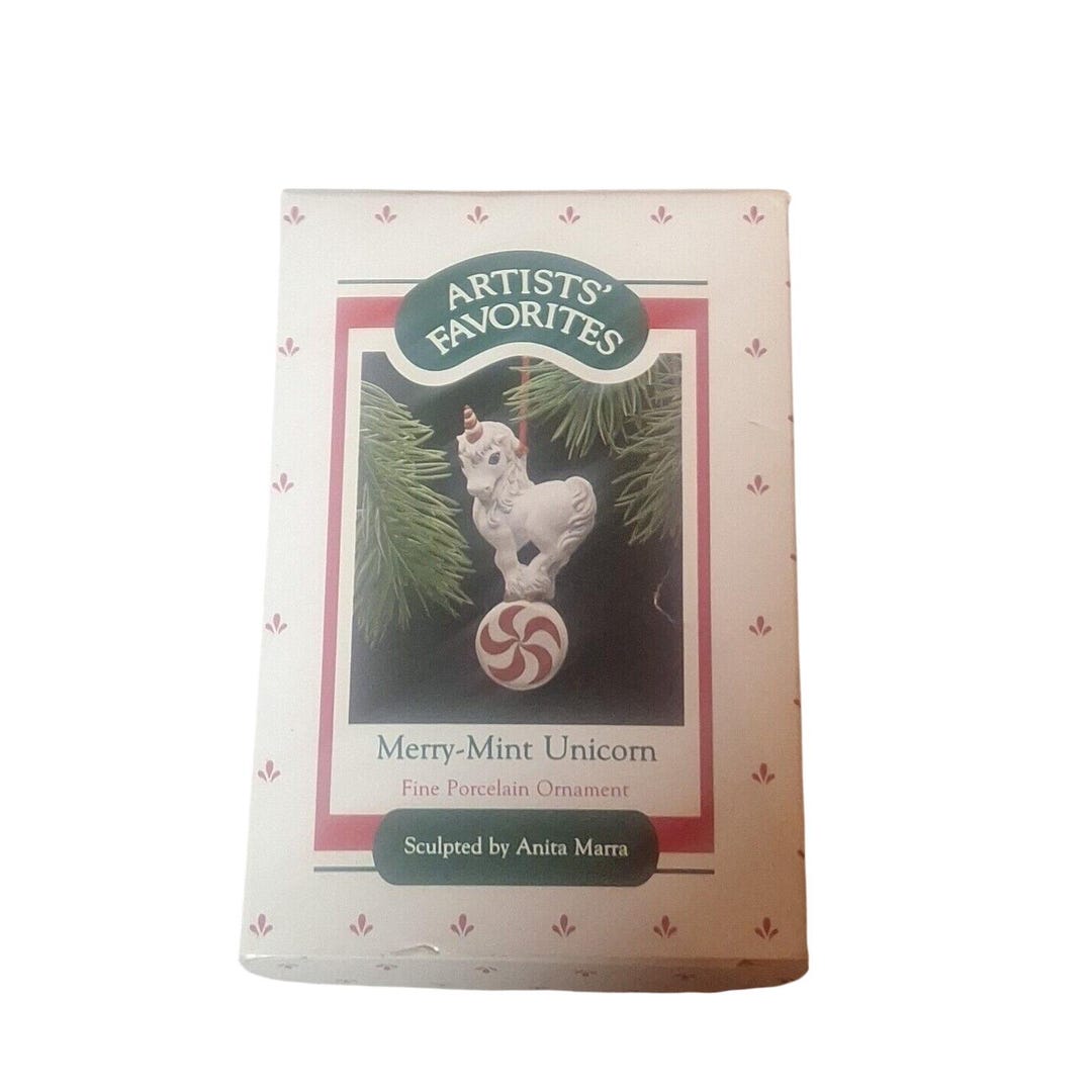 Merry-mint Unicorn Fine Porcelain Ornament by Anita Marra - Etsy