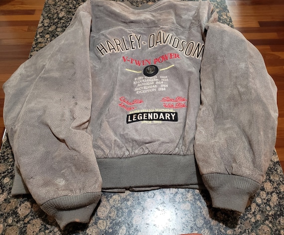 Vintage Mens HARLEY DAVIDSON Bomber Jacket Suede Leather Vintage Mens HARLEY DAVIDSON Bomber Jacket Suede Leather