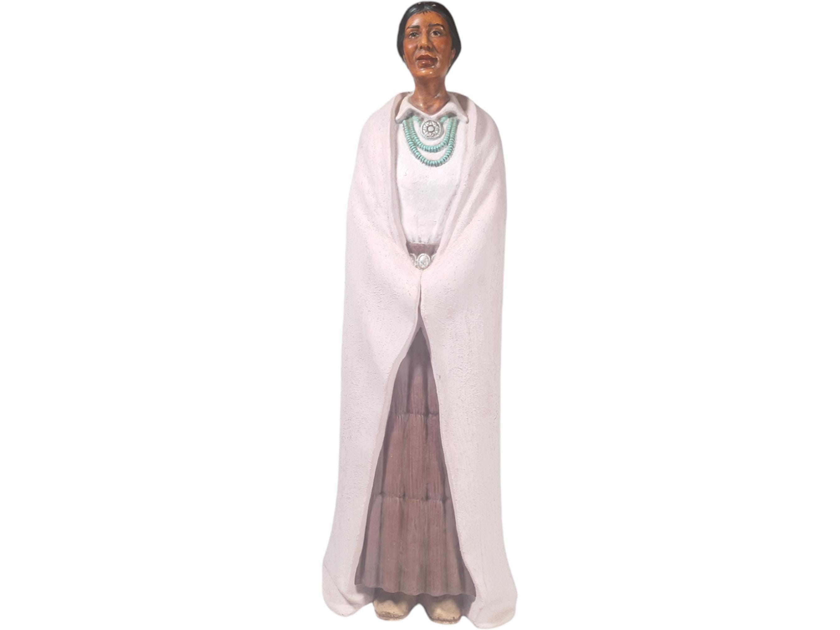 Large Vintage Ceramic Statue of Native American Woman 19 Hand-painted ...